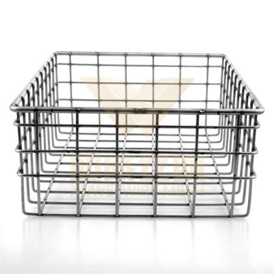 China Flexible To Use Welded Wire Basket Stackable Design for sale