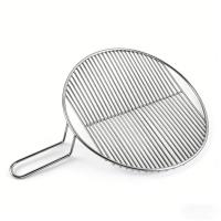China Outdoor Stainless Steel Round BBQ Grill Mesh With Handle for sale