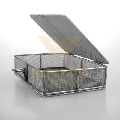 China Premium Wire Mesh Basket | Ventilated Storage Basket with Locking Lid for sale