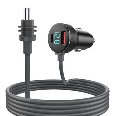 China Starlink Mini Car Charger, 12V-24V Lighter Power Cord with Digital Display, USB-C PD & USB a QC 3.0 Ports Suitable for sale