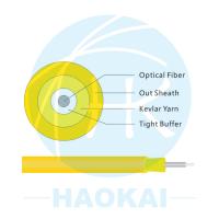 China 2 Core Duplex 8 Type Indoor Fiber Optic Cable GJFJV Waterproof 1000m 2000m for sale