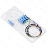 China FTTx Systems SC UPC Fiber Optic PLC Splitter 1x2 Mini Steel Tube for sale