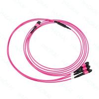 China LC Optical Fiber Patch Cord 12core MPO Fan Out Om4 Fiber Patch Cables for sale