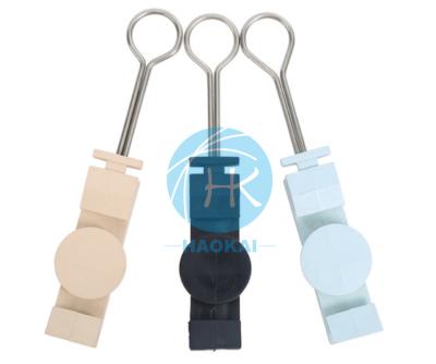 China Plastic Drop Wire Clamp Overhead Flat FTTH J S Hook Fitting Tension Clamp for sale