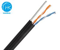 China Outdoor 2 Pair Lan Cable UTP CAT5E With Messenger 4pr 24awg for sale