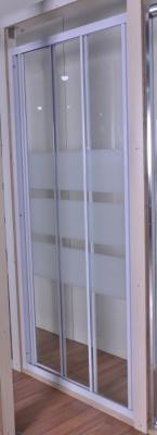 China Custom Glass Shower Door , 3Pcs Shower Sliding Glass Doors With White Painted Profile for sale
