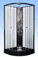 China Convenient Comfort Black Corner Shower Cabinets For Large Scale Shopping Malls for sale