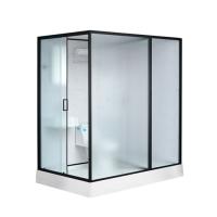 China Shower Cabins White  Acrylic ABS Tray 1900*1200*2150mm  black  aluminium  side open for sale