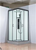 China Free Standing Quadrant Shower Cubicles With Transparent Tempered Glass Fixed Panel black aluminium for sale
