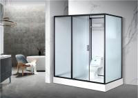 China Shower Cabins White  Acrylic ABS Tray2000*1160*2150mm  black  aluminium front open for sale