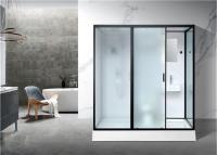 China Shower Cabins White  Acrylic ABS Tray 1900*1200*2150mm  black  aluminium front open for sale