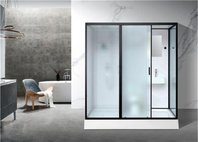 China Shower Cabins White  Acrylic ABS Tray 1900*1200*2150mm  black  aluminium front open for sale