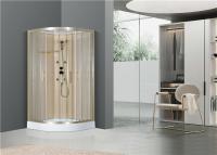 China Shower Cabin with White  acrylic tray 900*900*2150cm   gold alumimium for sale