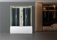 China Shower Cabin with White  acrylic tray 170*85*2150cm   gold alumimium ,High tray for sale