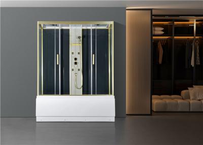 China Shower Cabin with White  acrylic tray 170*85*2150cm   gold alumimium ,High tray for sale