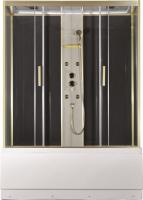 China Shower Cabin with White  acrylic tray 170*85*2150cm   gold alumimium ,High tray for sale