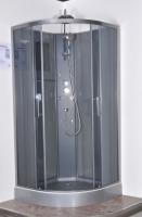 China Quadrant Shower Cubicles 900 X 900 X 2250 MM Circle Grey ABS Tray Chrome Profiles for sale
