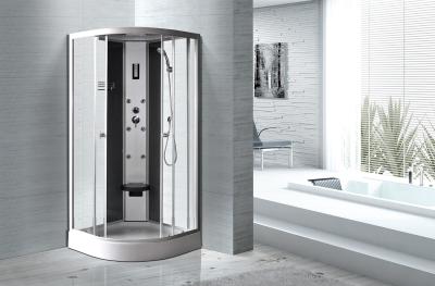 China Matt Silver Profiles Curved Glass Shower Enclosures , Enclosed Shower Cubicles for sale