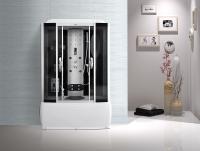 China Computer Panel Bathroom Shower Cabins White ABS High Tray Silive Profiles for sale