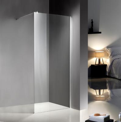 China Clear Glass Shower Enclosures Kits With Stainless Steel Support Bar / Chrome Profile for sale
