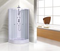 China Customized Corner Shower Stall , Curved Corner Shower Units White Painted Profiles for sale