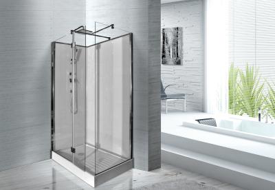 China 1200 x 800 x 2200 Rectangular Shower Cabins White ABS Tray Chrome Profiles for sale