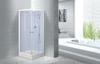 China Waterproof White Painted Profiles Glass Shower Cabins , Glass Shower Stall Kits for sale