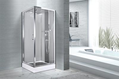 China Square 900 X 900 Bathroom Shower Cabins White ABS Tray Chrome Profiles for sale