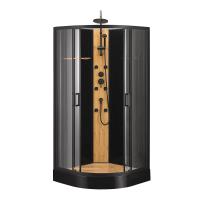 China Shower Cabin with White  acrylic tray 850*850*2250cm black  aluminium for sale