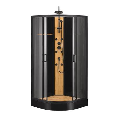 China Shower Cabin with White  acrylic tray 850*850*2250cm black  aluminium for sale