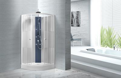 China Popular White ABS Tray Corner Shower Stalls , Circle Quadrant Shower Cabin for sale