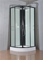 China Circle Quadrant Shower Cabin with white acrylic tray and roof for sale