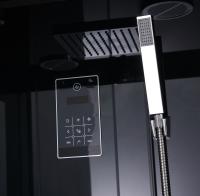 China Square Bathroom Shower Cabins Grey Acrylic ABS Tray Black aluminium for sale