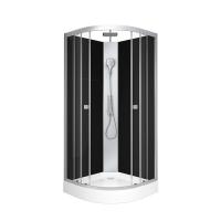 China Circle Quadrant Shower Cabin with white acrylic tray and roof 85X85X225cm for sale