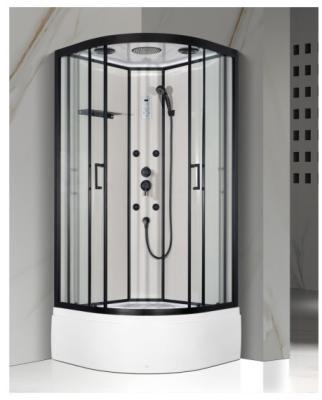 China Shower Cabin with White  acrylic tray 900*900*2150cm   gold alumimium ,High tray for sale