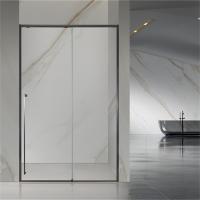 China Black  aluminium  shower enclose  soft close system with big bttom wheels  8mm  glass for sale