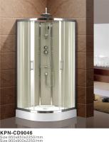 China Circle Quadrant Shower Cabin with white acrylic tray  chrome aluminium for sale
