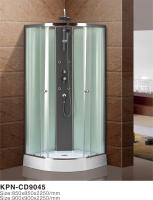 China Circle Quadrant Shower Cabin with white acrylic tray  chrome aluminium for sale