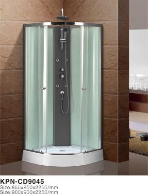 China Circle Quadrant Shower Cabin with white acrylic tray  chrome aluminium for sale