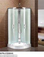 China Circle Quadrant Shower Cabin with white acrylic tray  chrome aluminium for sale