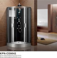 China Circle Quadrant Shower Cabin with grey  acrylic tray  chrome aluminium for sale