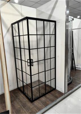 China Shower Cabins , Shower Units 900 X 900 X 1900 mm square  black aluminum for sale