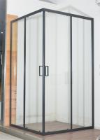 China Customizable Bathroom Shower Enclosures with Black Aluminum Frame and 5mm Tempered Glass for sale