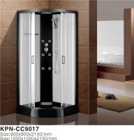 China Customized Glass Shower Cabin with Black Painted Glass Back Wall for sale