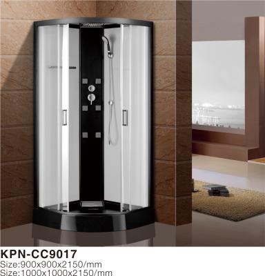 China Customized Glass Shower Cabin with Black Painted Glass Back Wall for sale