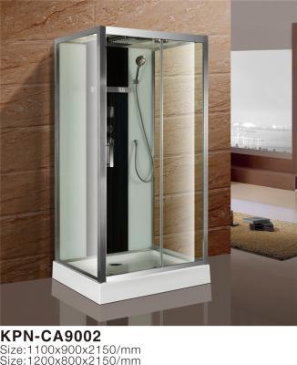 China Corner Installation Glass Shower Cabin 1100*900*2100mm in chrome  with Frame for sale