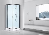 China Brushed Glass Shower Cabin with Black Painted Back Wall and 15cm Tray Height for sale