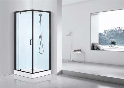 China Brushed Glass Shower Cabin with Black Painted Back Wall and 15cm Tray Height for sale