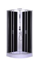 China Fashion White ABS/ Acrylic Tray Corner Shower Stalls , Circle Quadrant Shower Cabin with adjustable shower bar for sale