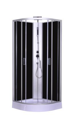 China Fashion White ABS/ Acrylic Tray Corner Shower Stalls , Circle Quadrant Shower Cabin with adjustable shower bar for sale